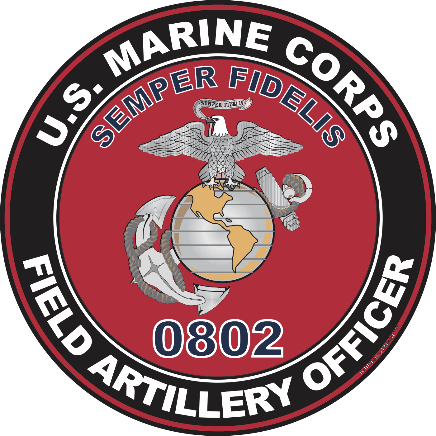 U.S.M.C. MOS 0802 Field Artillery Officer Decal