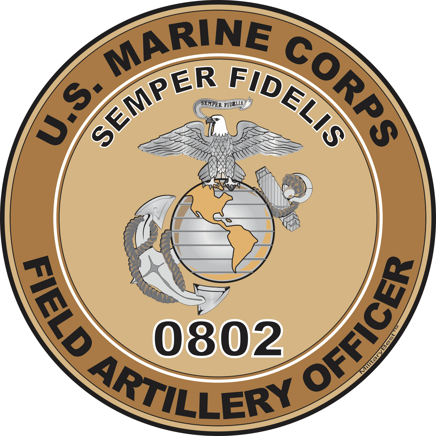 U.S.M.C. MOS 0802 Field Artillery Officer Decal