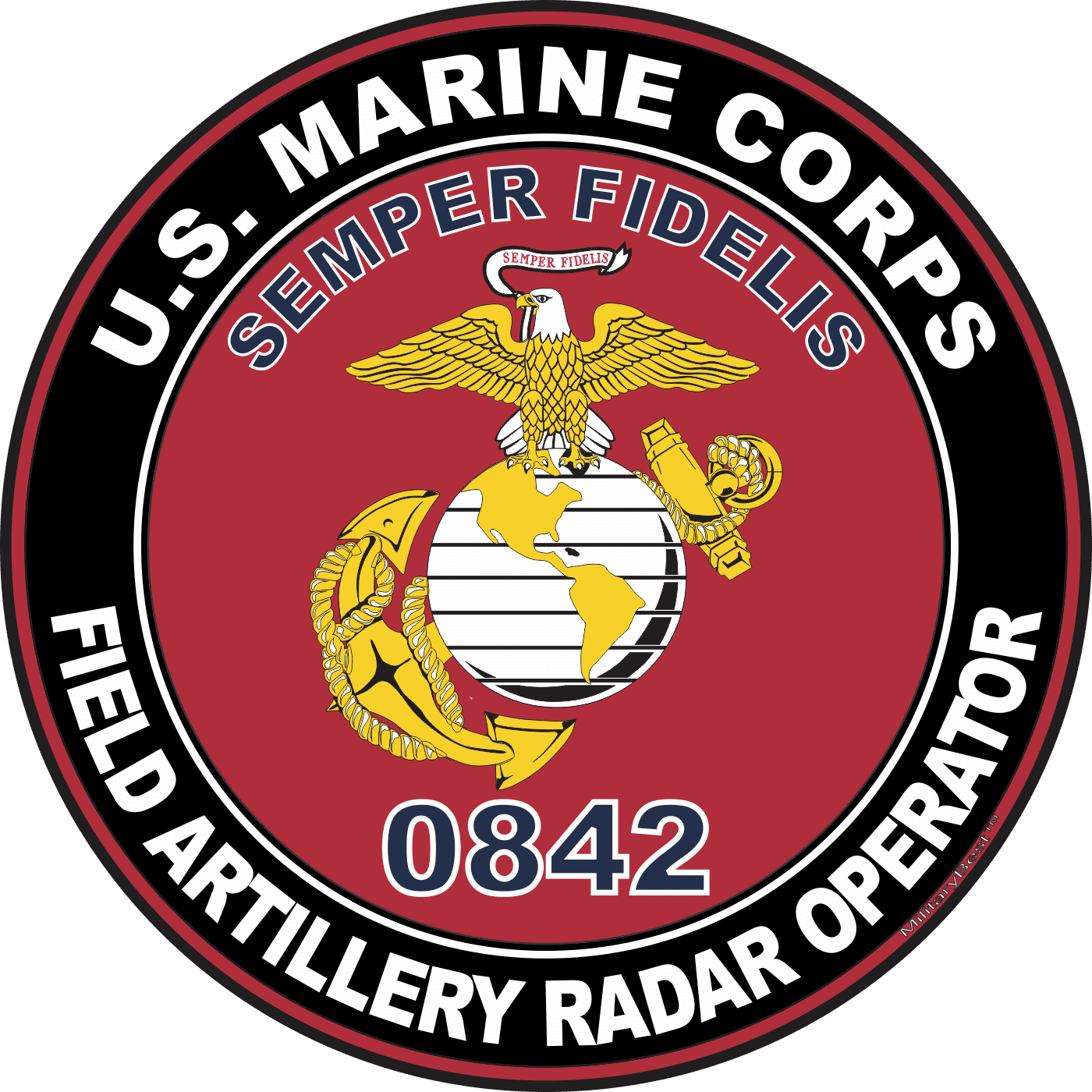 U.S.M.C. MOS 0842 Field Artillery Radar Operator Decal