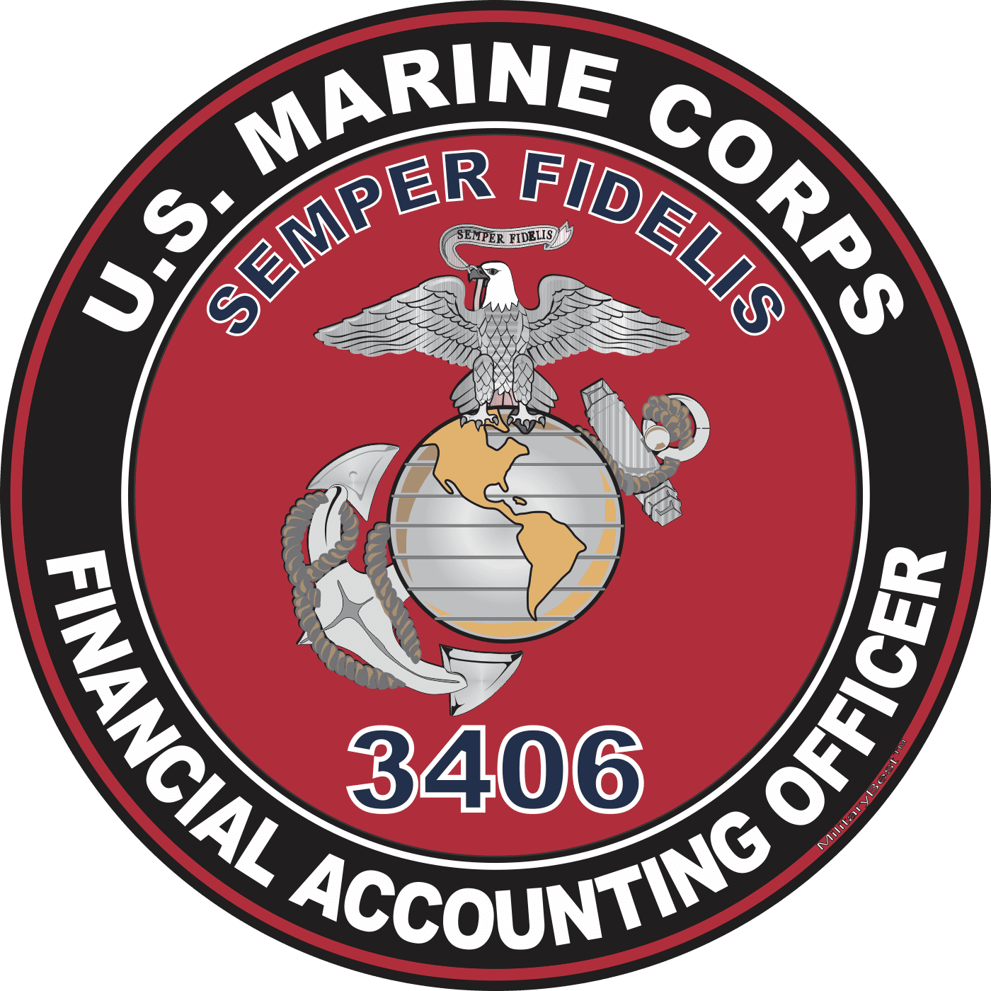 U.S.M.C. MOS 3406 Financial Accounting Officer Decal