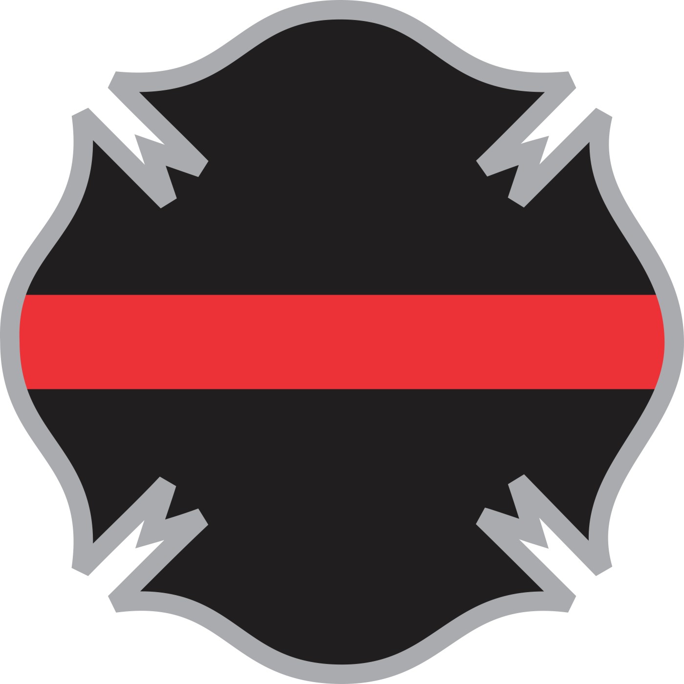 Thin Red Line Firefighter Cross Decal