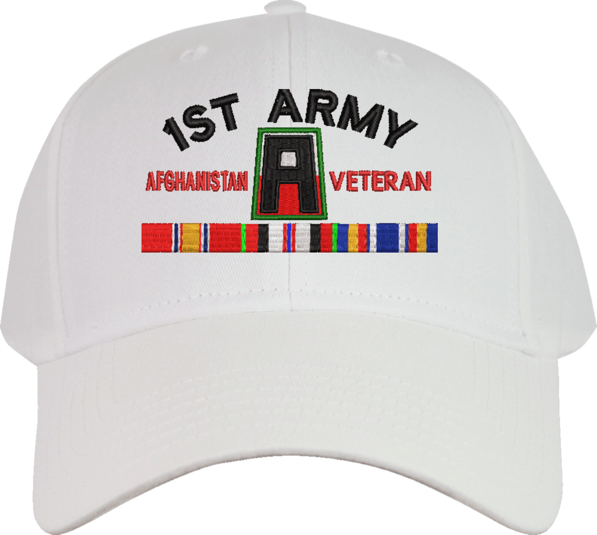 First Army Afghanistan Veteran Embroidered Cap with Ribbons
