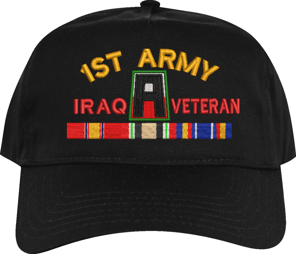 First Army Iraq Veteran Embroidered Cap with Ribbons