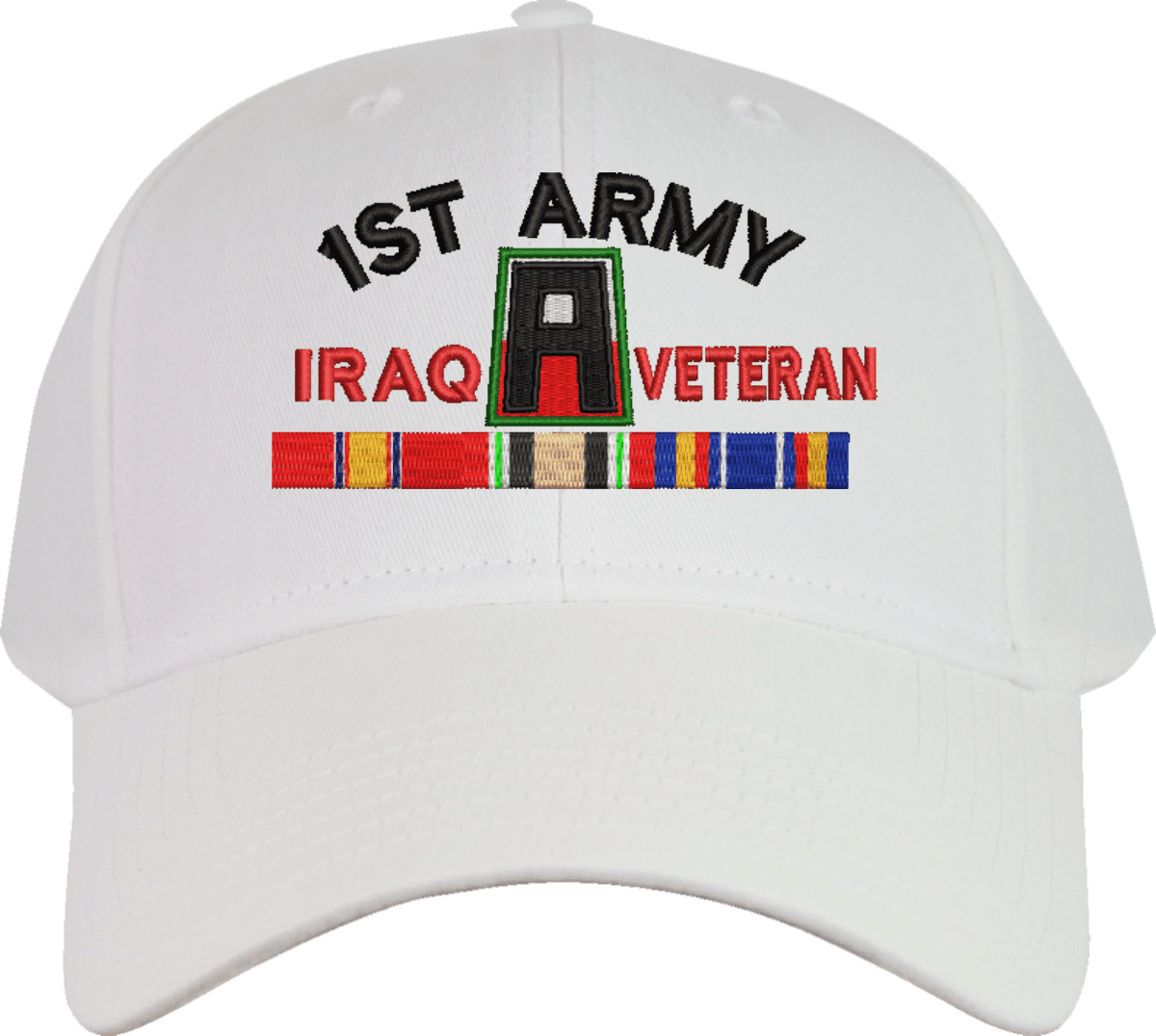 First Army Iraq Veteran Embroidered Cap with Ribbons