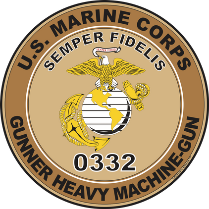 U.S.M.C. MOS 0332 Gunner Heavy Machine-Gun Decal