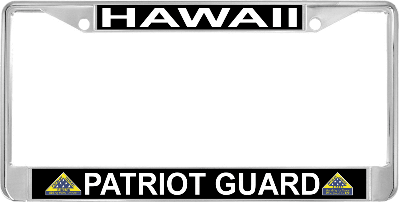 Hawaii Patriot Guard Automobile License Plate Frame