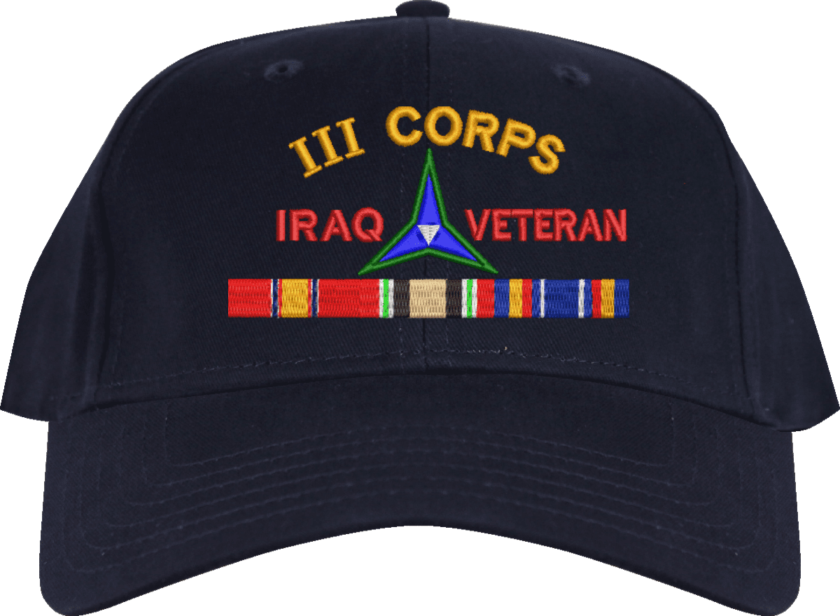 III Corps Iraq Veteran Embroidered Cap with Ribbons