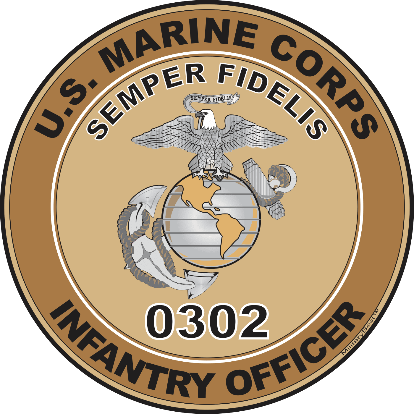 U.S.M.C. MOS 0302 Infantry Officer Decal