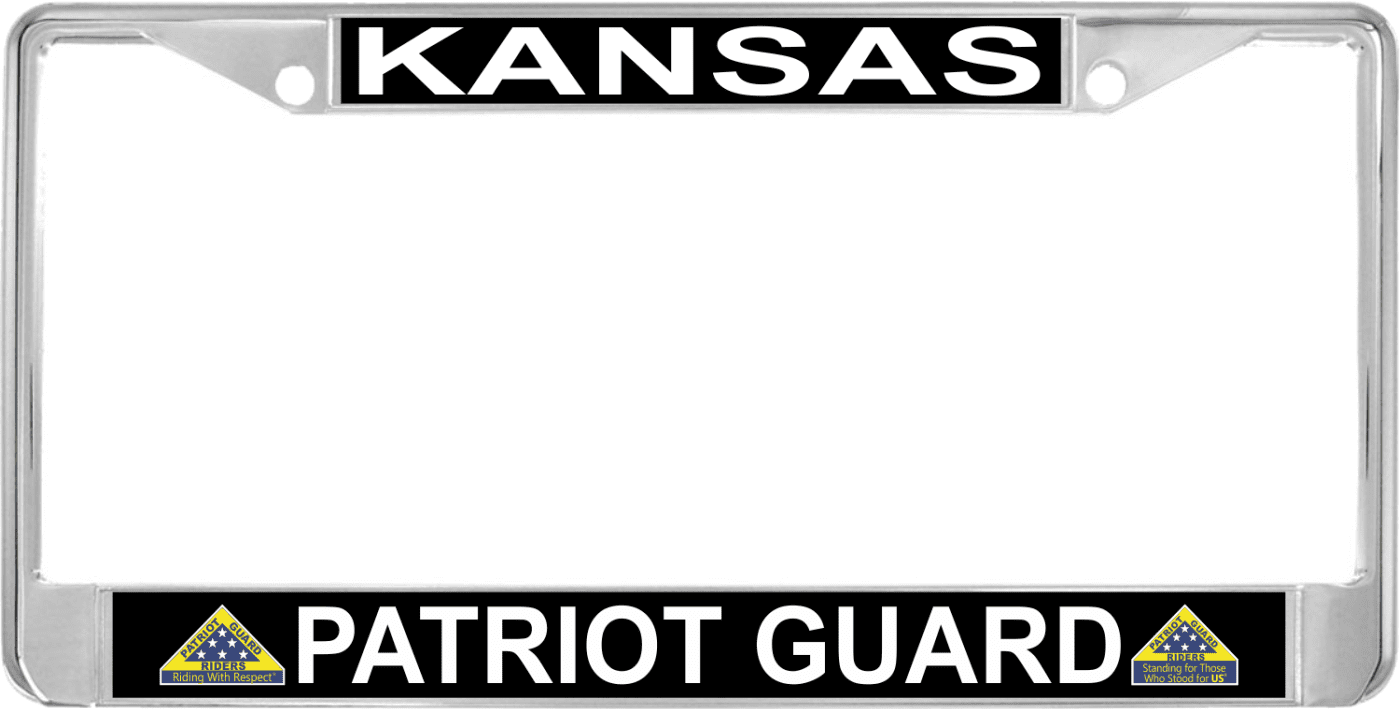 Kansas Patriot Guard Automobile License Plate Frame