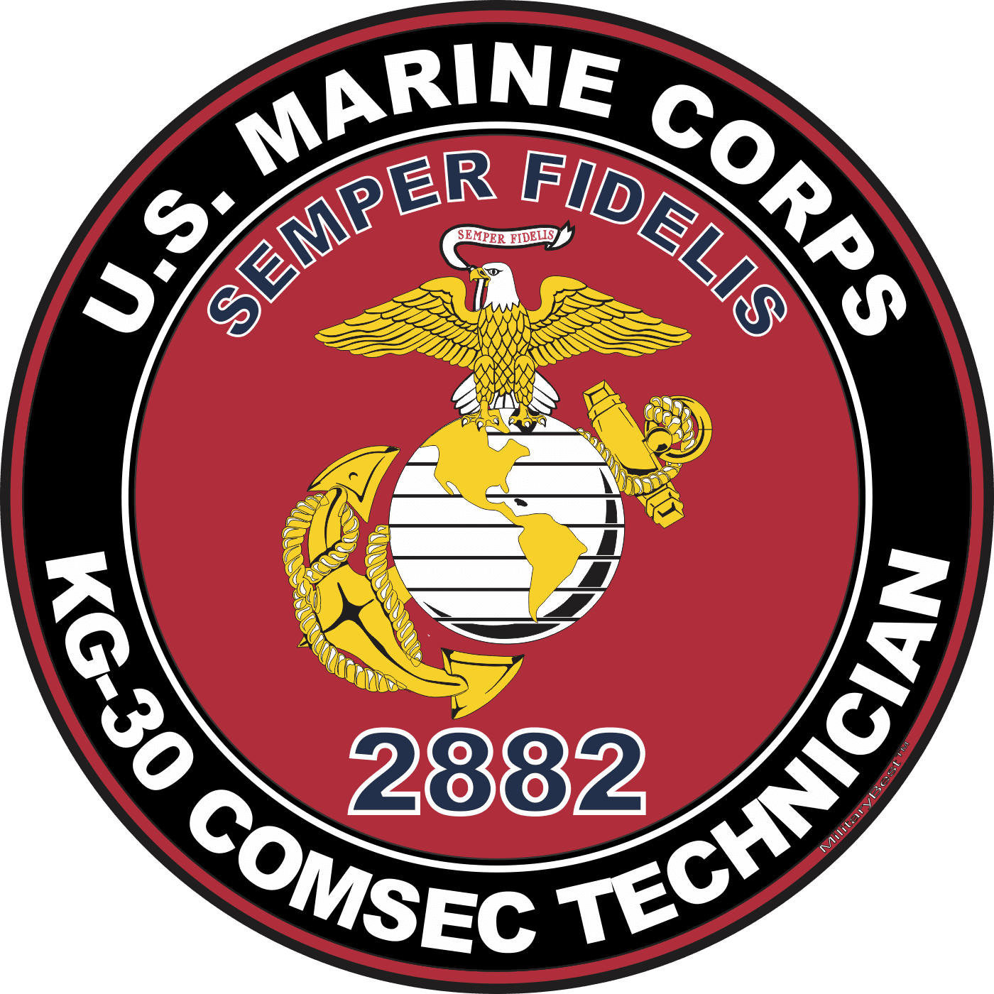 U.S.M.C. MOS 2882 KG-30 COMSEC Technician Decal