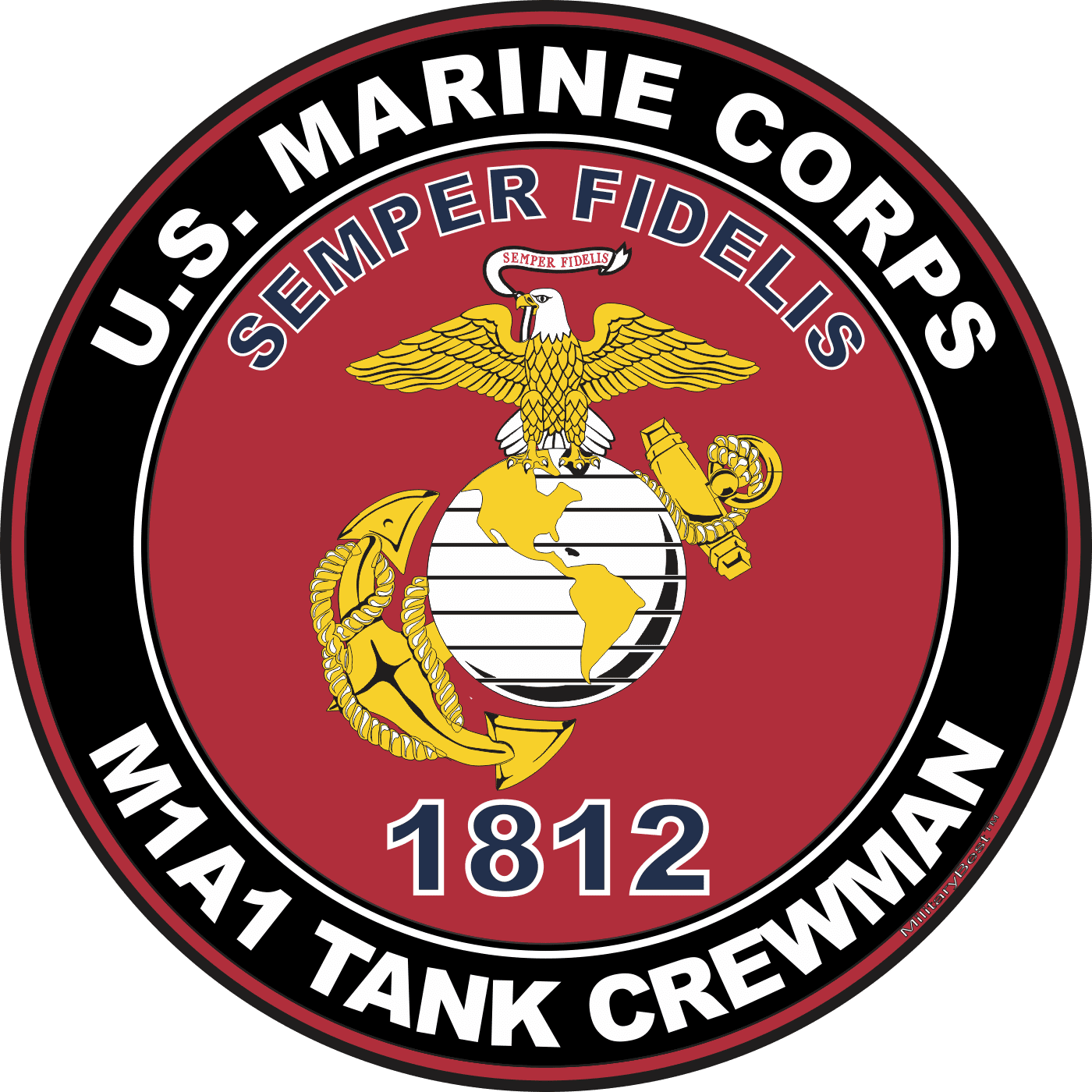U.S.M.C. MOS 1812 M1A1 Tank Crewman Decal