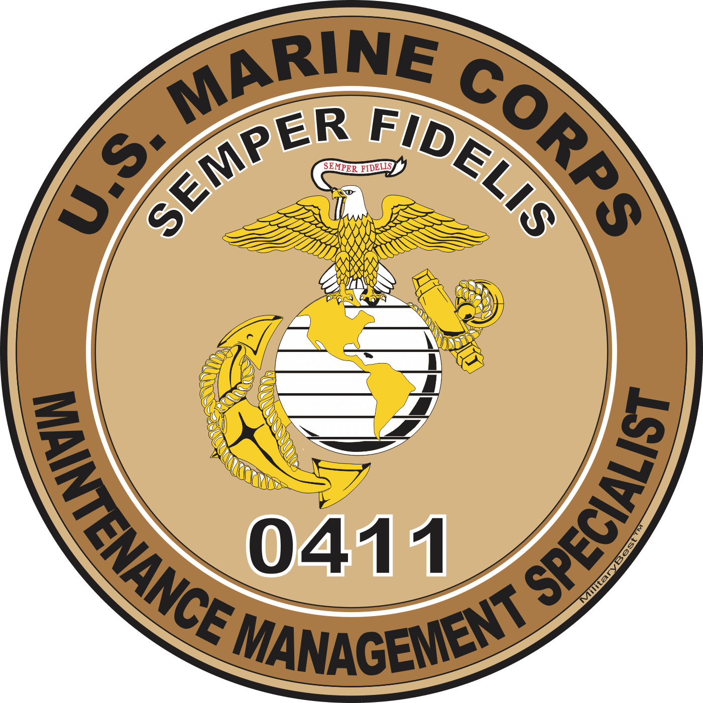 U.S.M.C. MOS 0411 Maintenance Management Specialist Decal