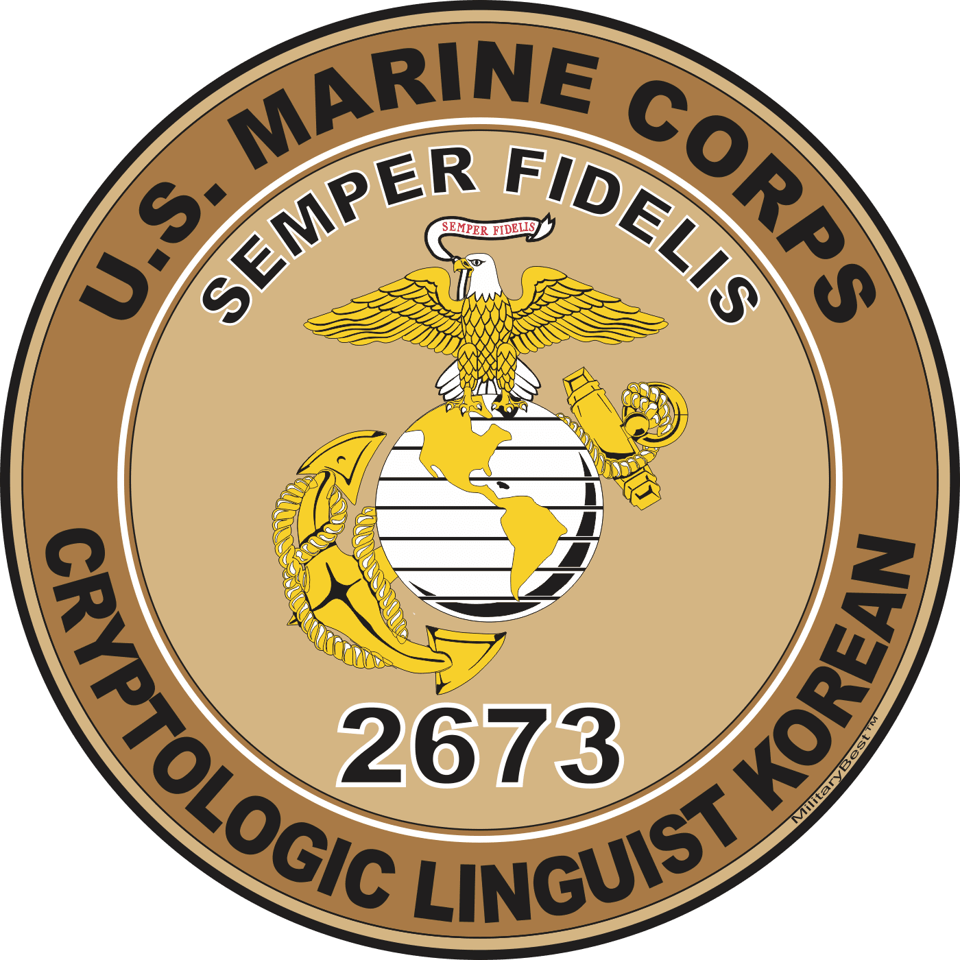 U.S.M.C. MOS 2673 Cryptologic Linguist Korean Decal