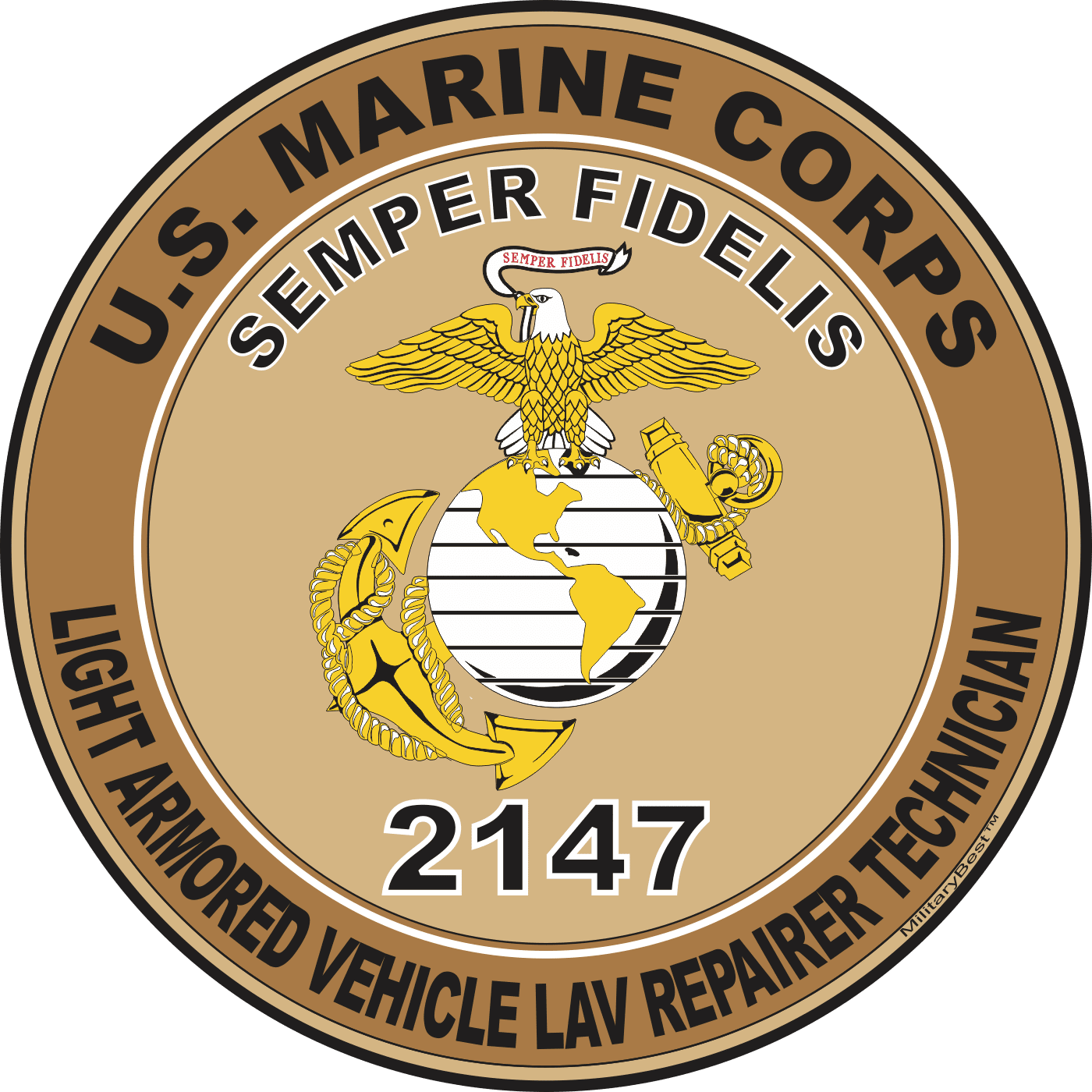 U.S.M.C. MOS 2147 Light Armored Vehicle LAV Repairer Technician Decal