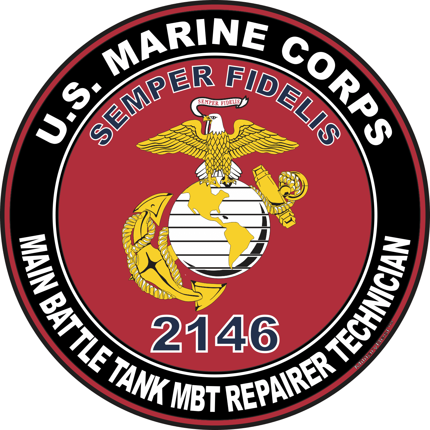 U.S.M.C. MOS 2146 Main Battle Tank MBT Repairer Technician Decal