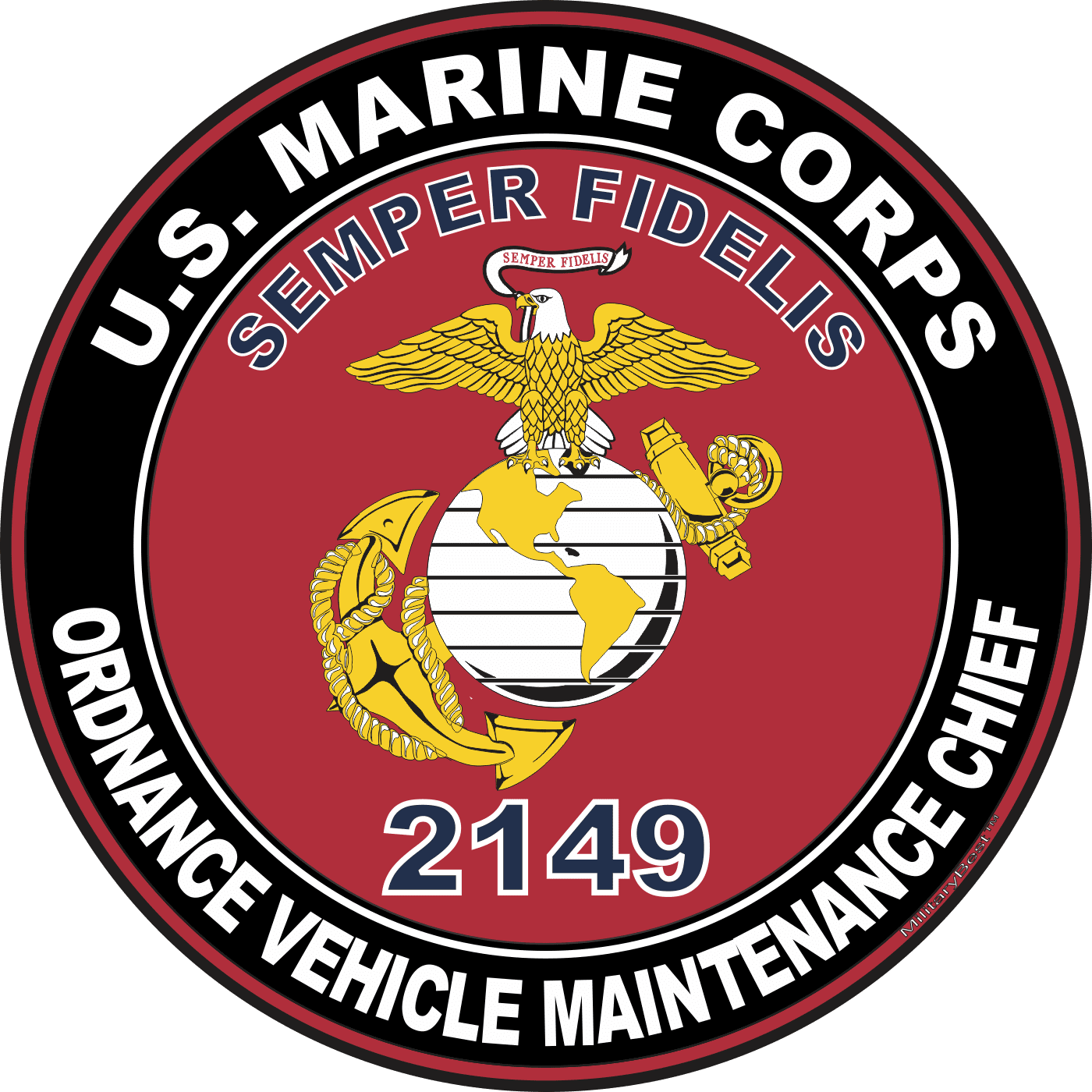 U.S.M.C. MOS 2149 Ordnance Vehicle Maintenance Chief Decal