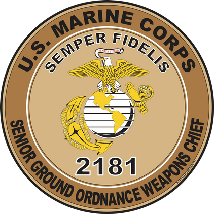 U.S.M.C. MOS 2181 Senior Ground Ordnance Weapons Chief Decal