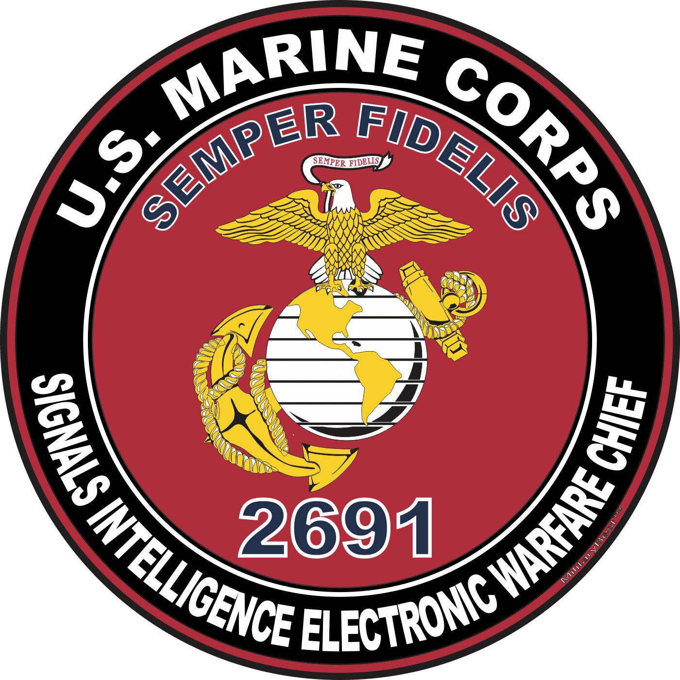 U.S.M.C. MOS 2691 Signals Intelligence Electronic Warfare Chief Decal