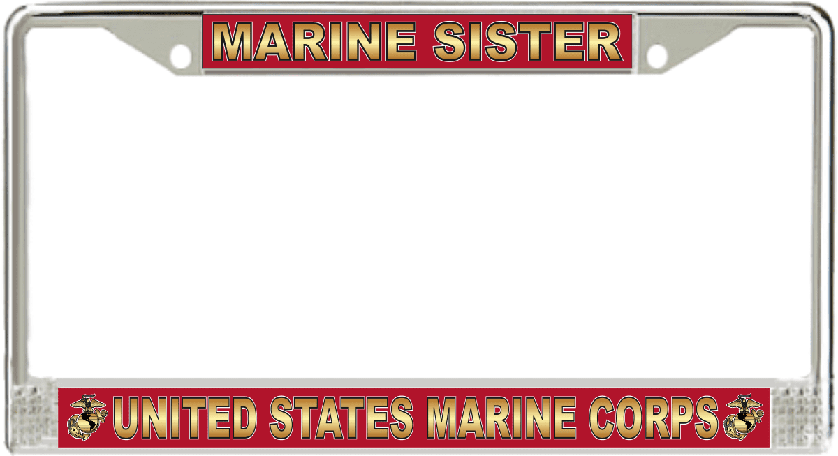 Marine Sister' U.S.M.C. License Plate Frame