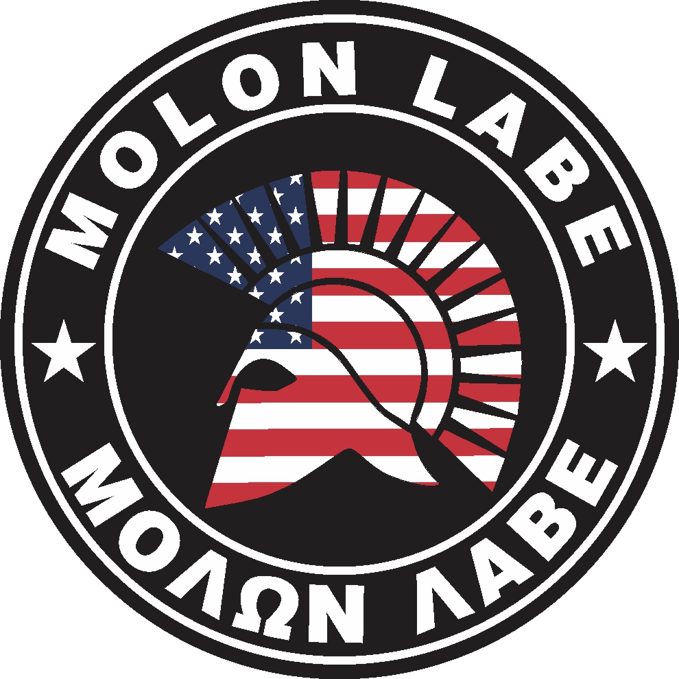 Molon Labe Round USA Flag Decal Sticker