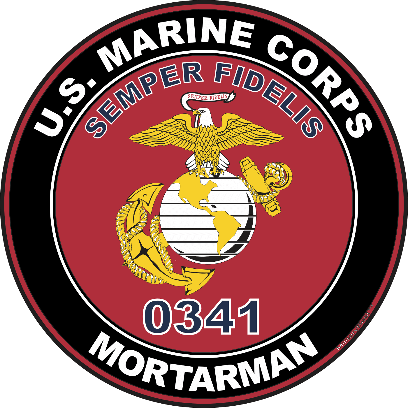 U.S.M.C. MOS 0341 Mortarman Decal