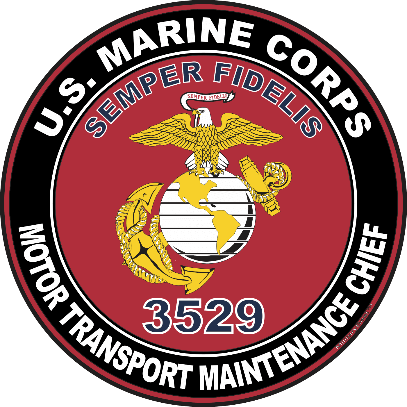 U.S.M.C. MOS 3529 Motor Transport Maintenance Chief Decal