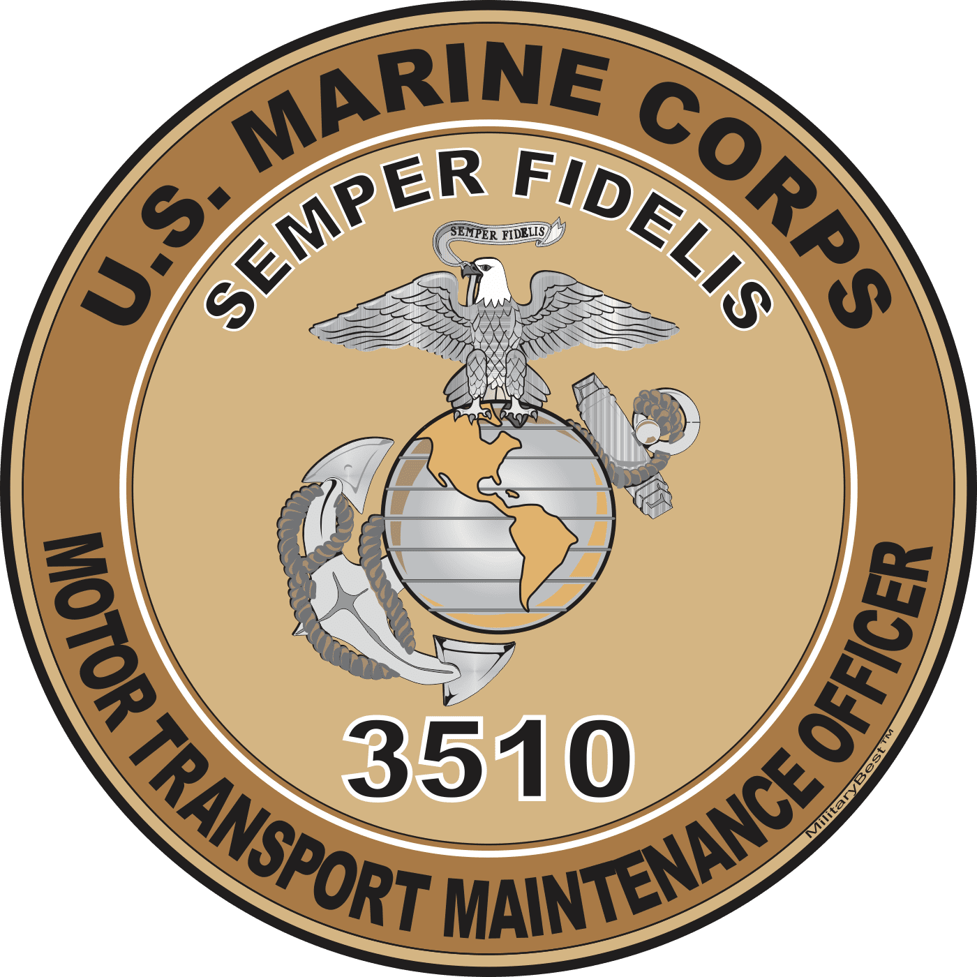 U.S.M.C. MOS 3510 Motor Transport Maintenance Officer Decal
