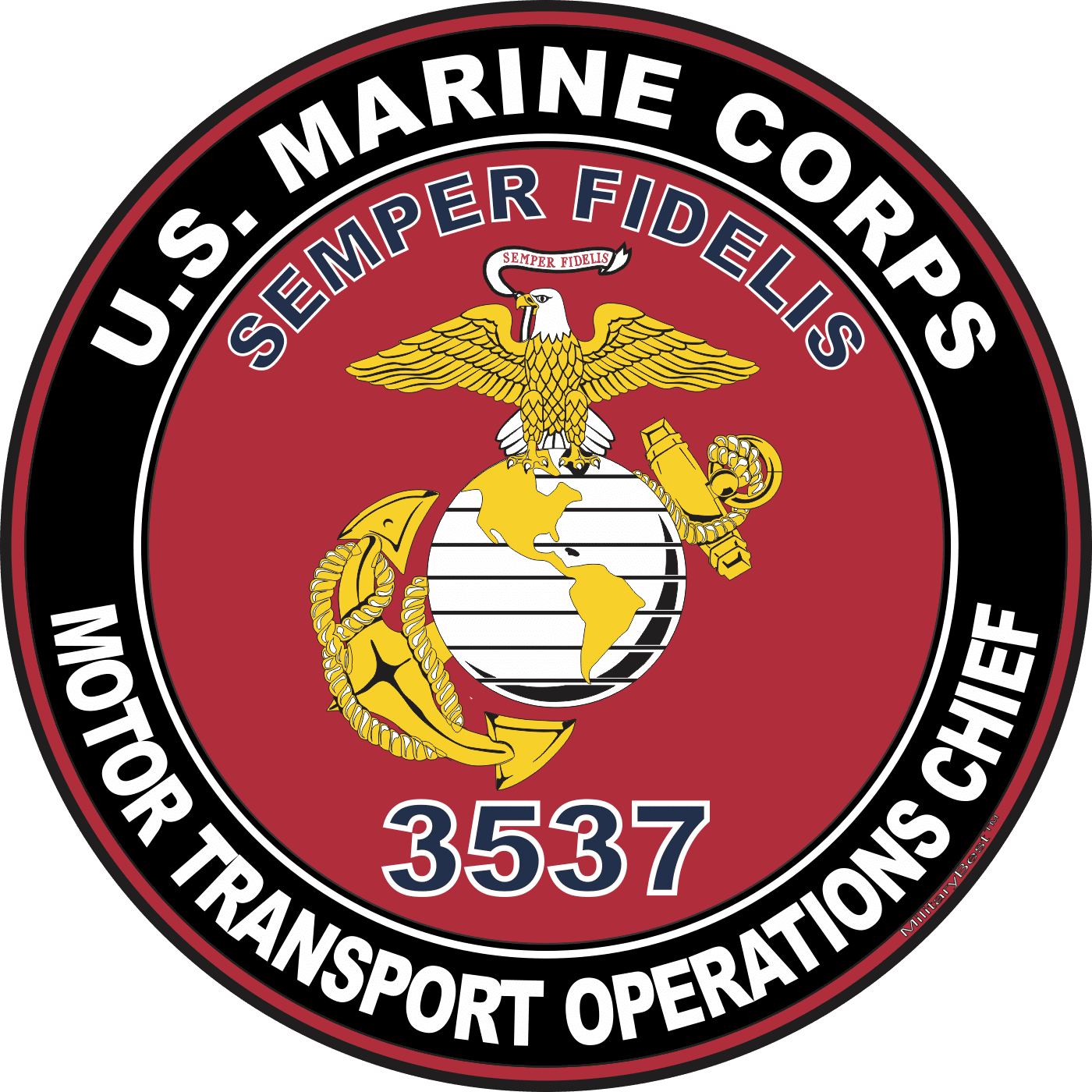 U.S.M.C. MOS 3537 Motor Transport Operations Chief Decal