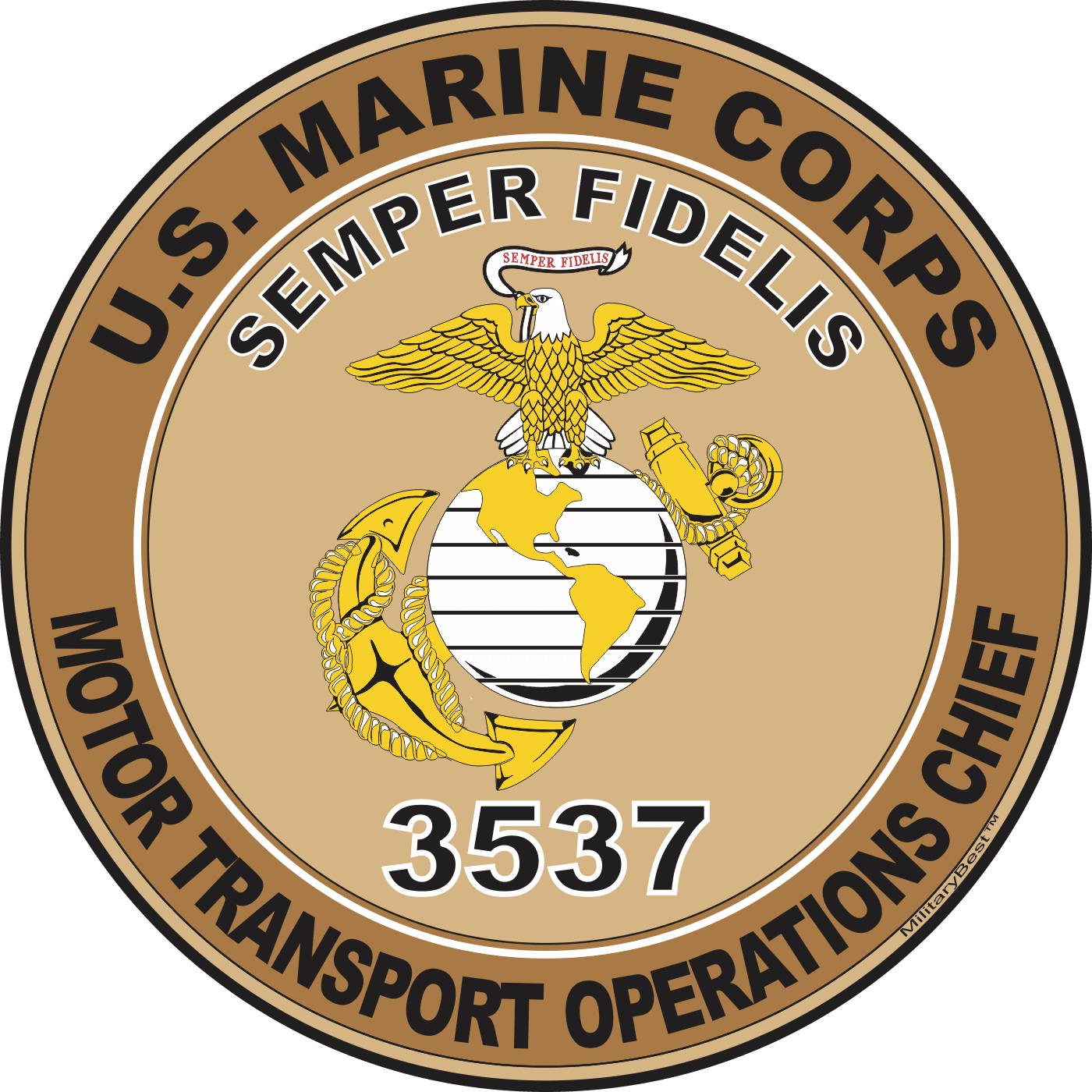 U.S.M.C. MOS 3537 Motor Transport Operations Chief Decal