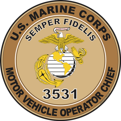 U.S.M.C. MOS 3531 Motor Vehicle Operator Chief Decal