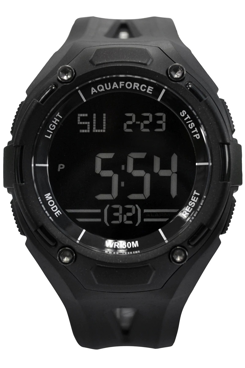 Multi Function Digital Watch - Black Strap - Black Dial