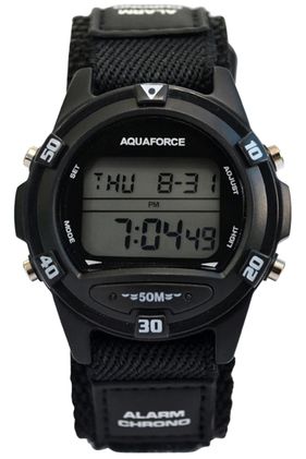 Multi Function Digital Watch - Black Strap - Nylon Velcro Strap