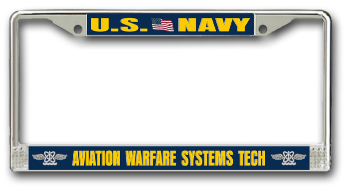 Navy Aviation Warfare Systems Tech AW Chrome License Plate Frame