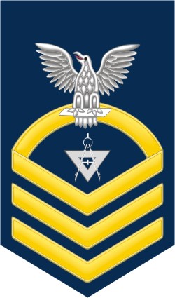 Navy Chief Gold E-7 Illustrator Draftsman DM Decal Sticker