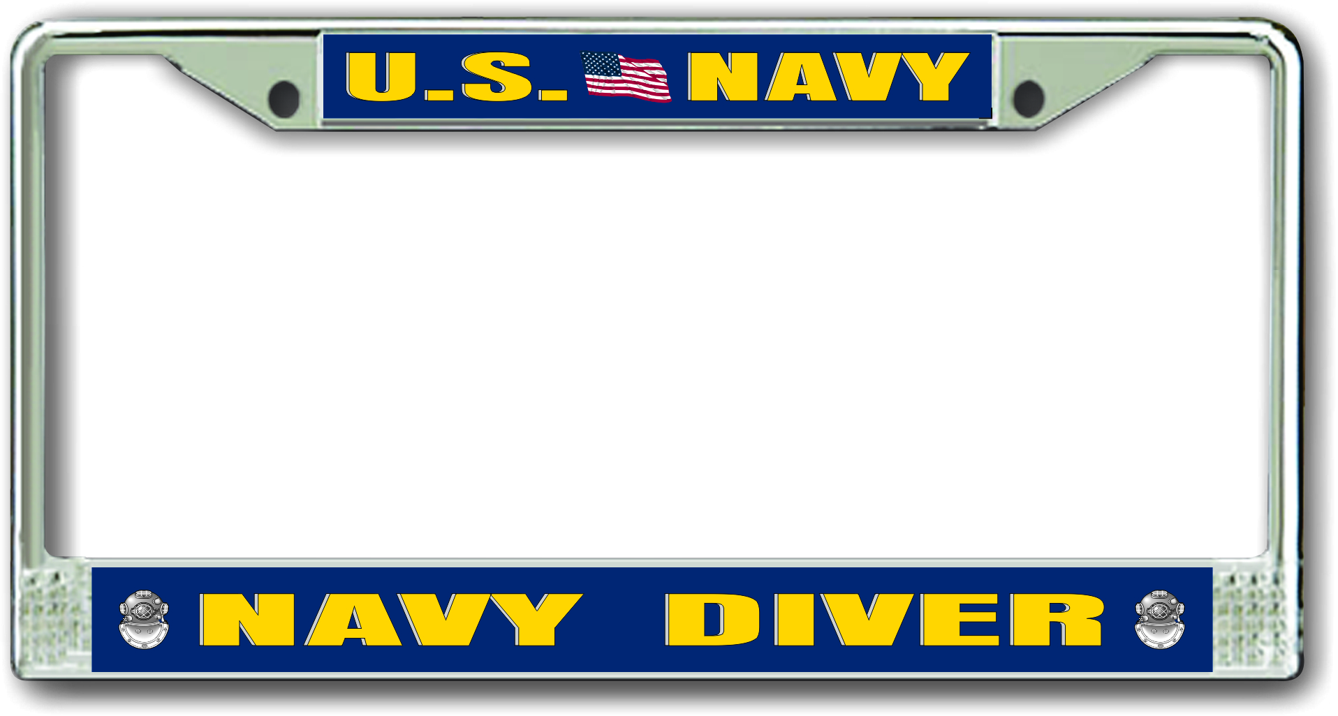 Navy Diver ND Chrome License Plate Frame