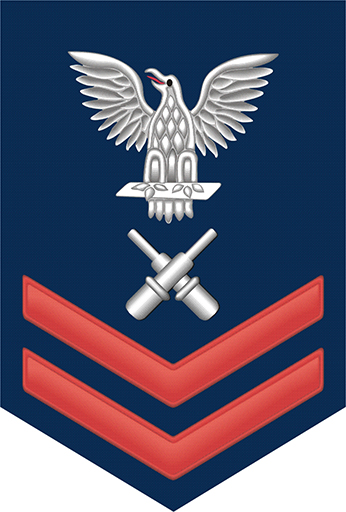 Navy Red E-5 Gunner's Mate GM Decal Sticker