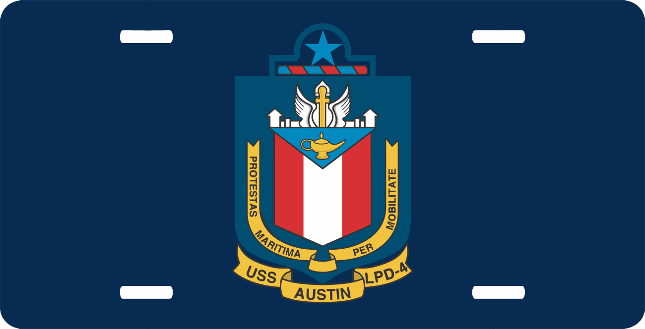 Navy USS Austin LPD-4 License Plate