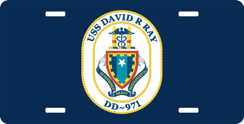 Navy USS David R License Plate