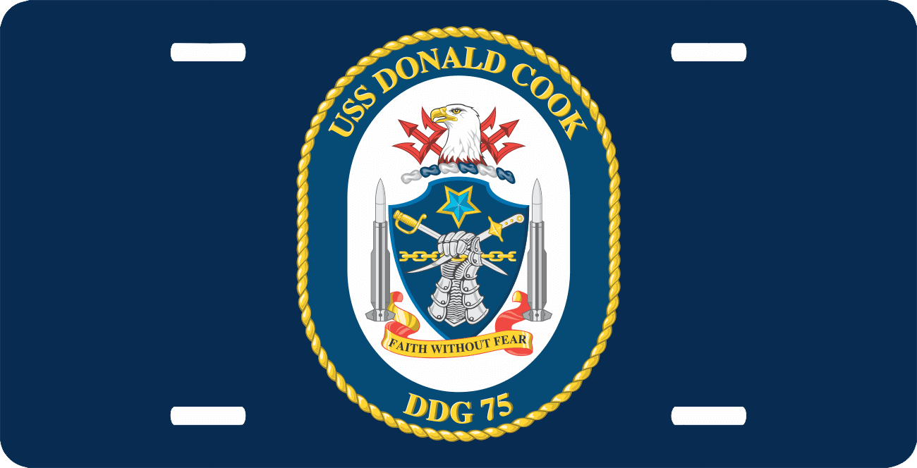 Navy USS Donald Cook DDG-75 License Plate