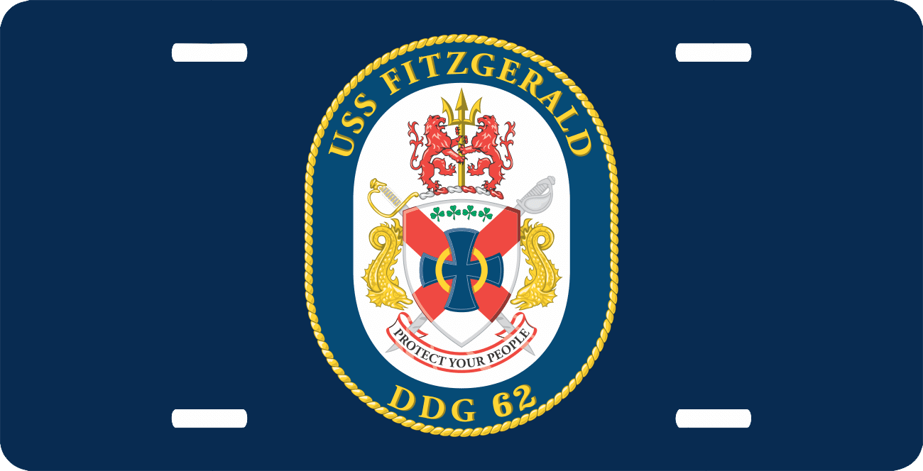 Navy USS Fitzgerald DDG-62 License Plate