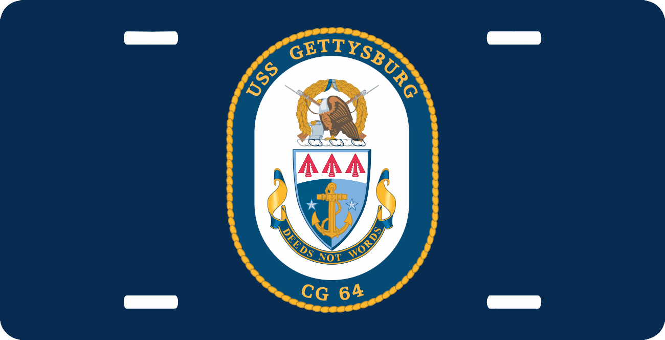 Navy USS Gettysburg CG-64 License Plate