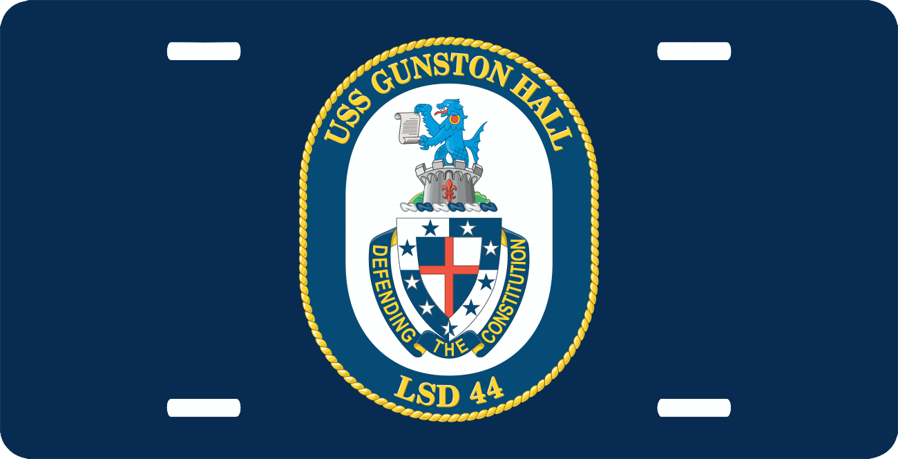 Navy USS Gunston Hall LSD-44 License Plate