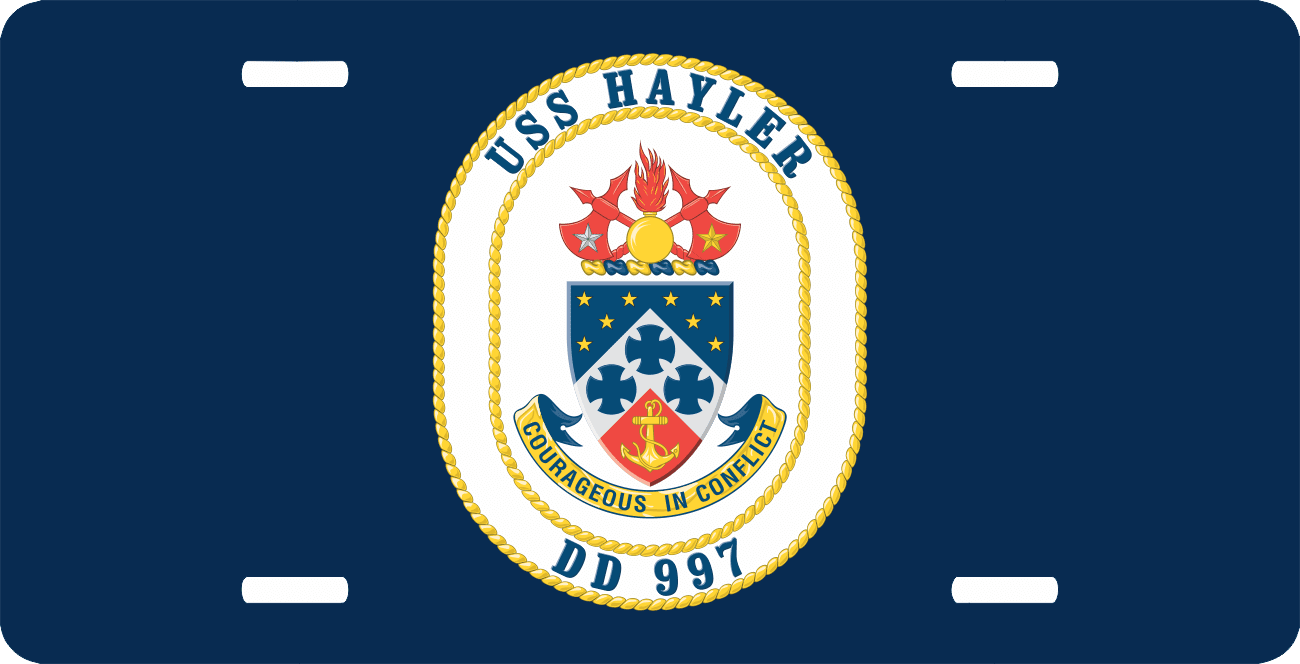 Navy USS Hayler DD-997 License Plate