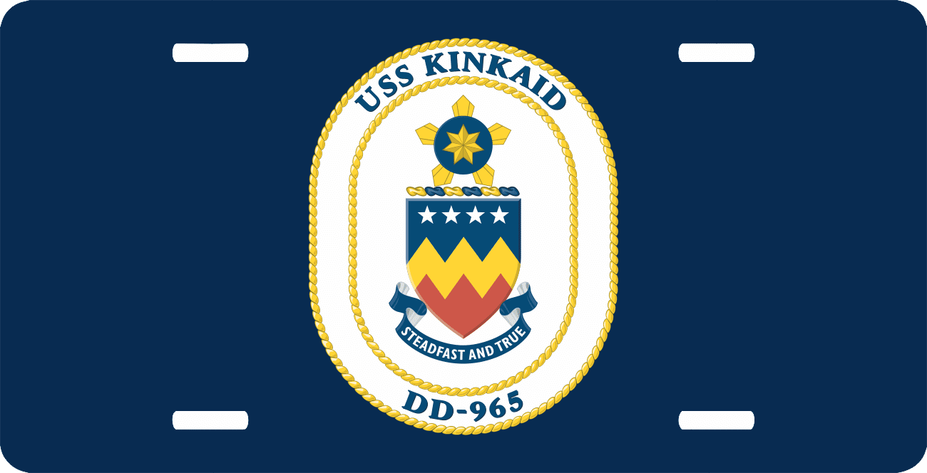Navy USS Kinkaid DD-965 License Plate