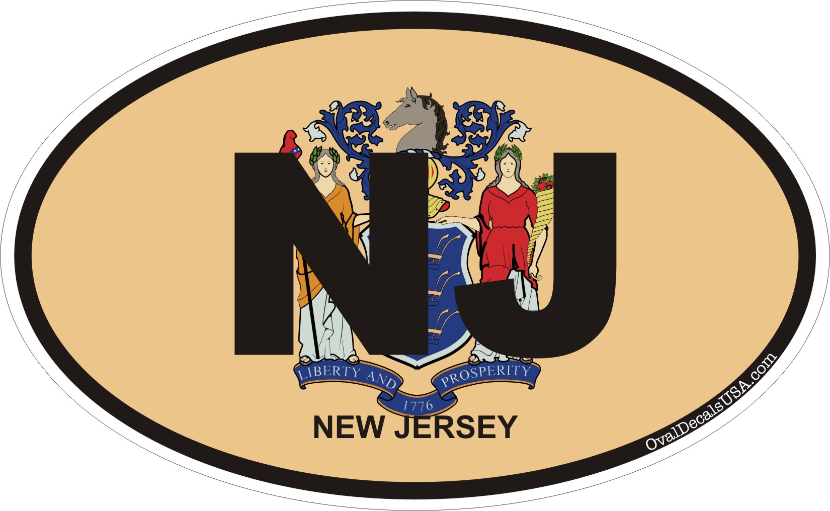 New Jersey Oval Decal