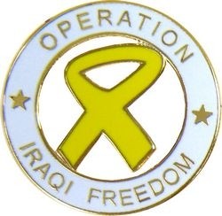 OIF Yellow Ribbon 1 1/8" Lapel Pin