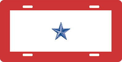One Blue Star License Plate