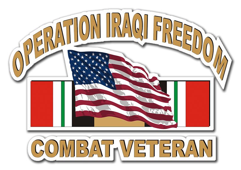 Operation Iraqi Freedom Sticker Combat Veteran With American Flag Decal ...