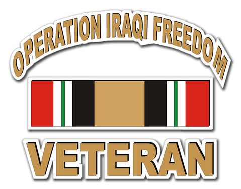 Operation Iraqi Freedom Veteran with Ribbon Decal Sticker