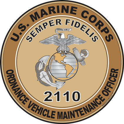 U.S.M.C. MOS 2110 Ordnance Vehicle Maintenance Officer Decal